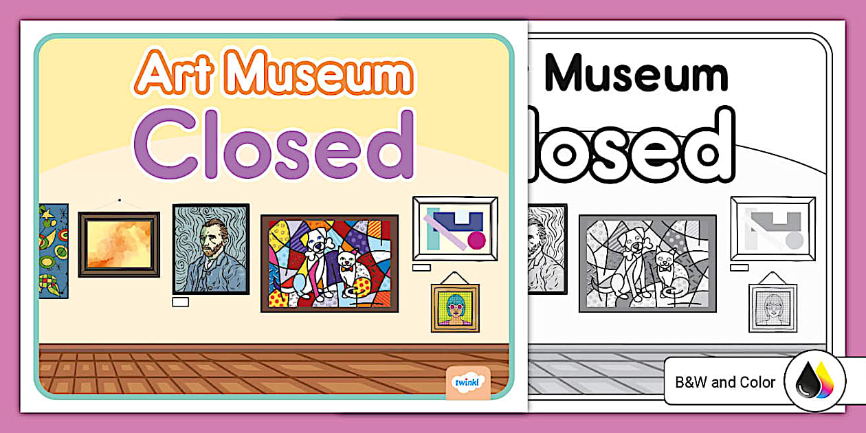 Art Museum Dramatic Play Closed Sign (teacher made) - Twinkl