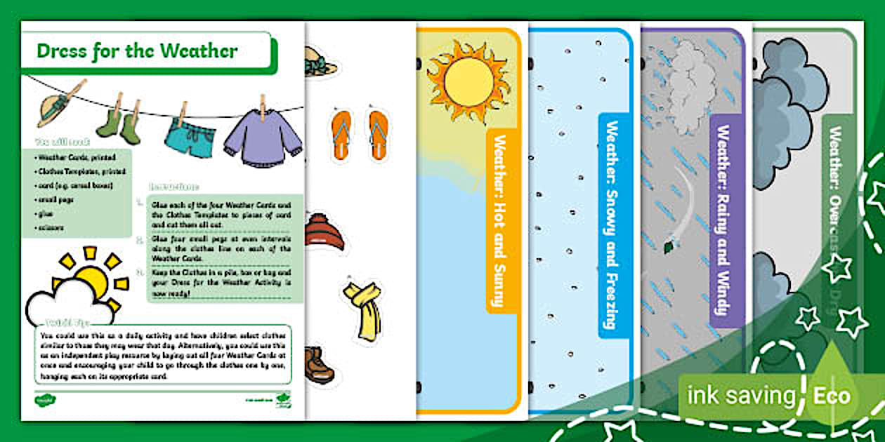 Dress for the Weather Activity (teacher made) - Twinkl
