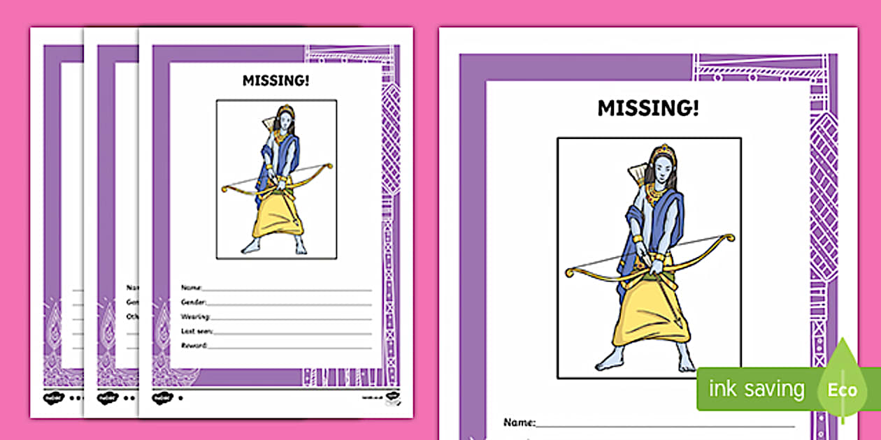 Rama Missing Person Poster Activity (teacher made) - Twinkl