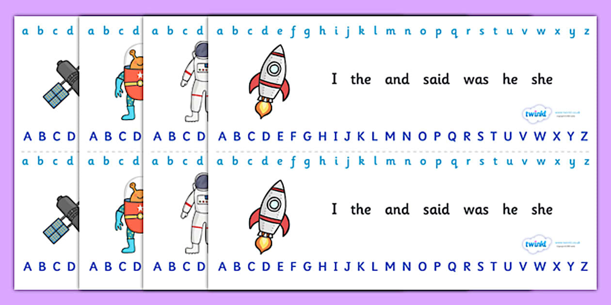 Editable Alphabet Strips (Space) - Twinkl