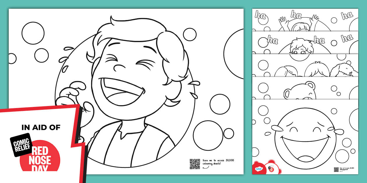 FREE! - Red Nose Day Colouring Sheets | Comic Relief | Twinkl