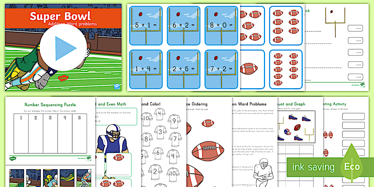 Super Bowl Math Pack | K-2nd Grade Resource | Twinkl USA