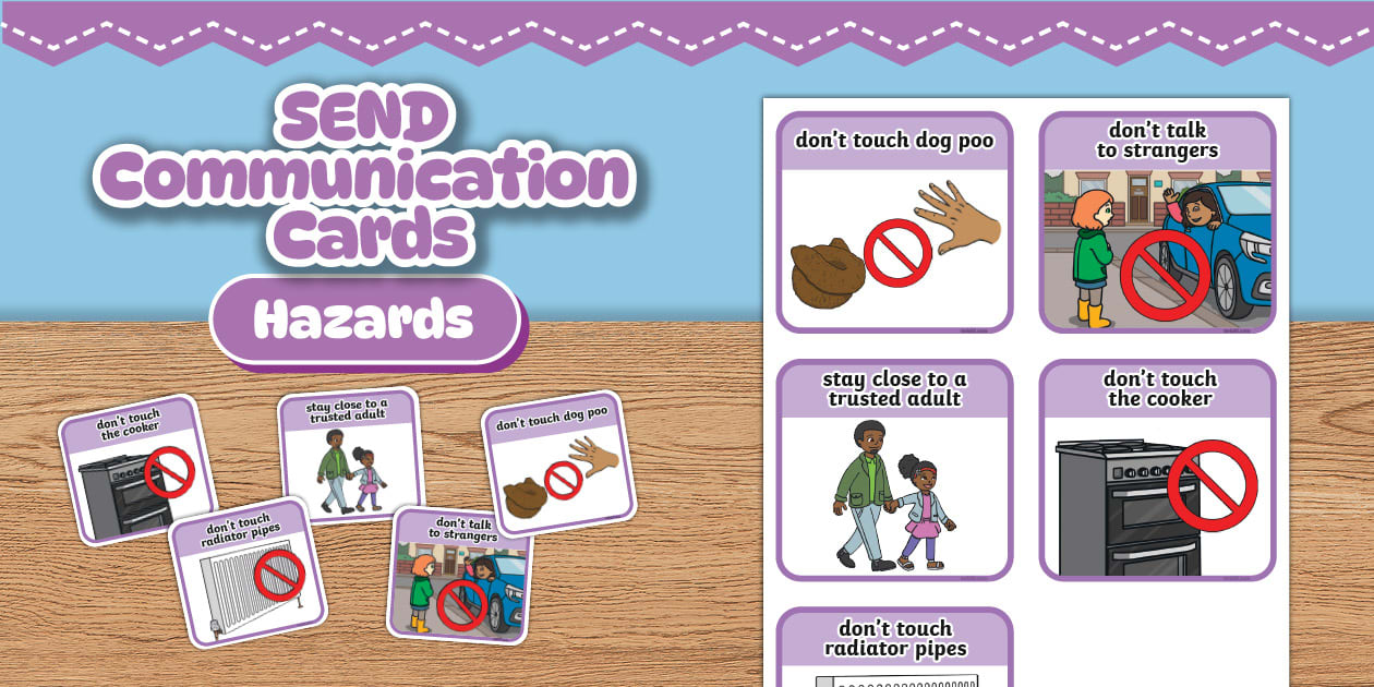 SEN Communication Cards Hazards (Girl)