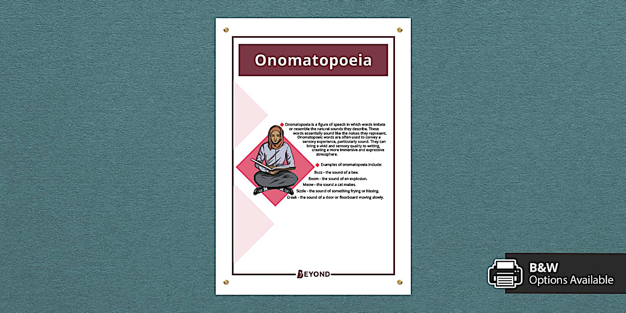 Onomatopeia Information Poster (teacher made) - Twinkl