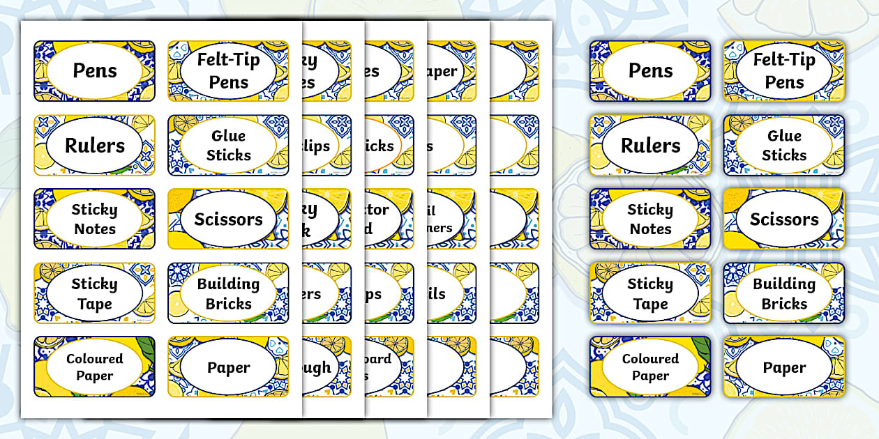 Mediterranean Lemon Drawer Labels (teacher made) - Twinkl