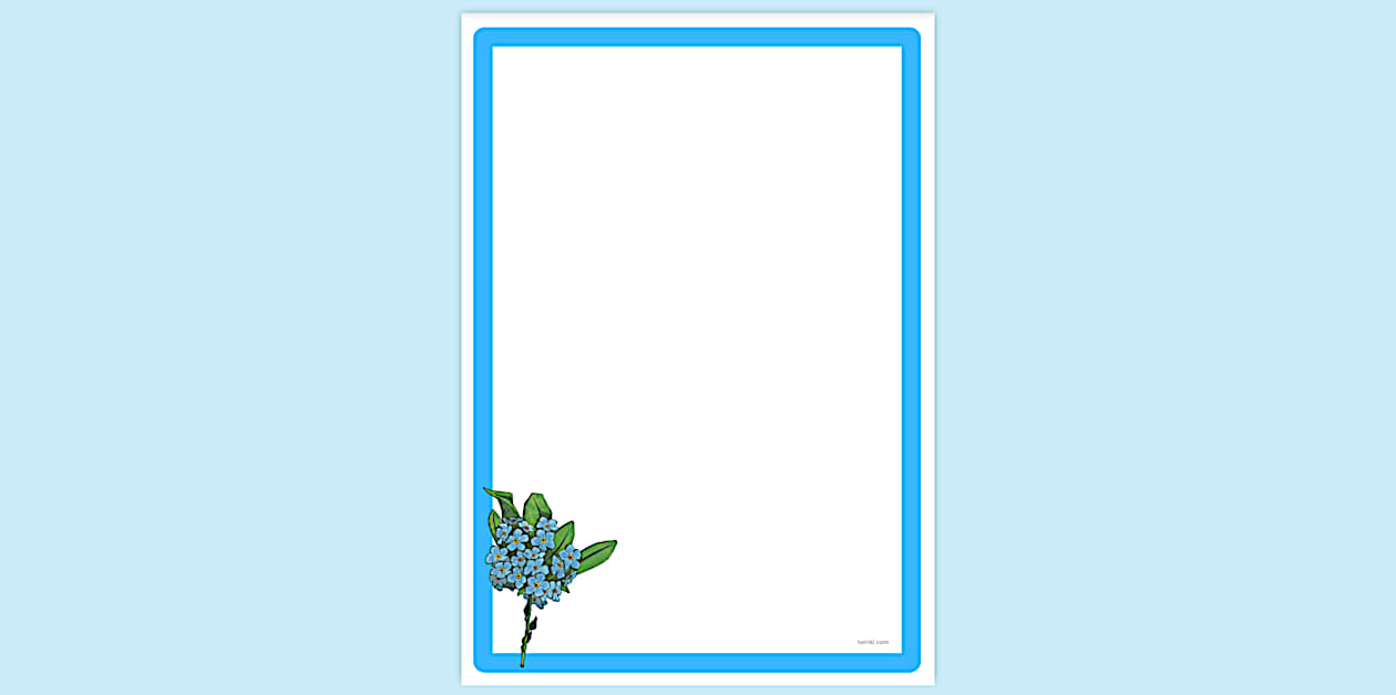 Forget Me Not Page Border (teacher made) - Twinkl