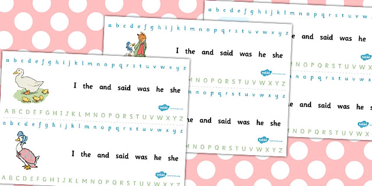 Cursive The Tale of Jemima Puddle-Duck Alphabet Strips (Beatrix Potter)
