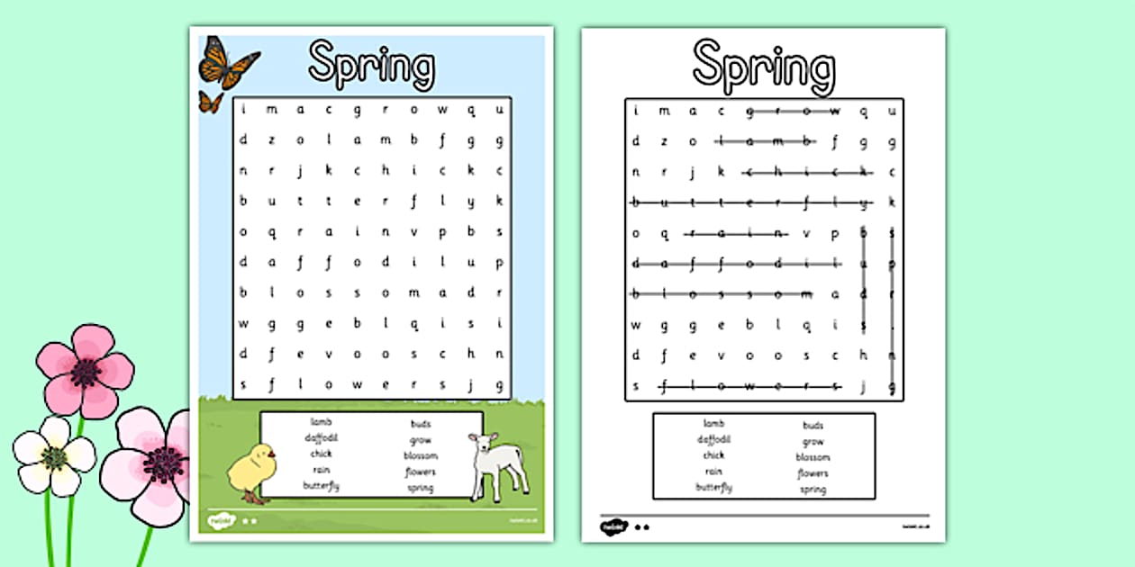 Springtime Word Search | Primary Resources - Twinkl