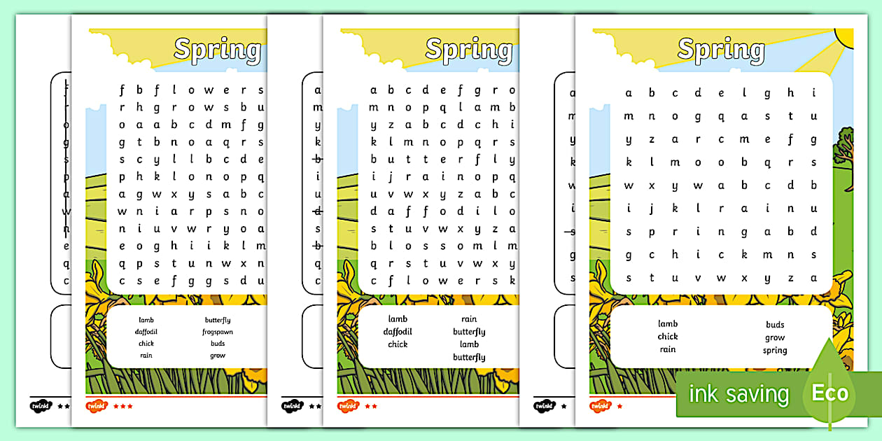 Spring Word Search (teacher made) - Twinkl
