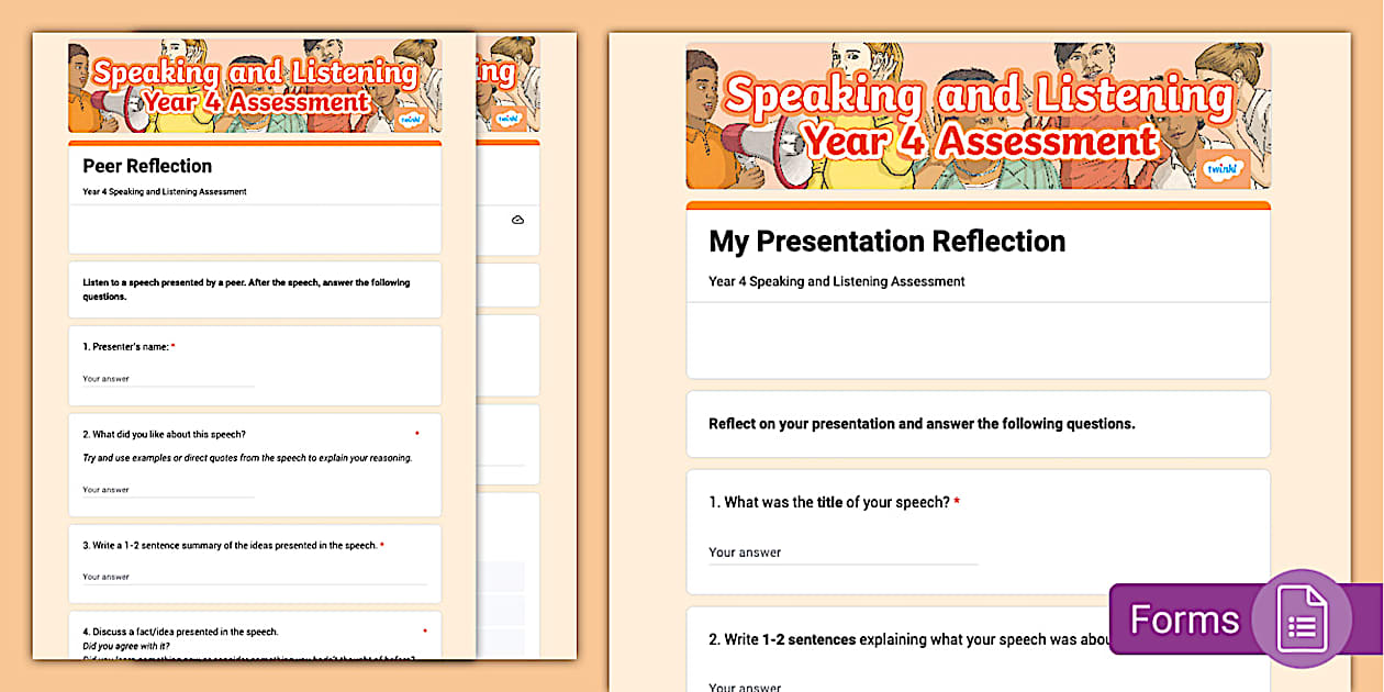 Year 4 Speaking and Listening Assessment Google Form