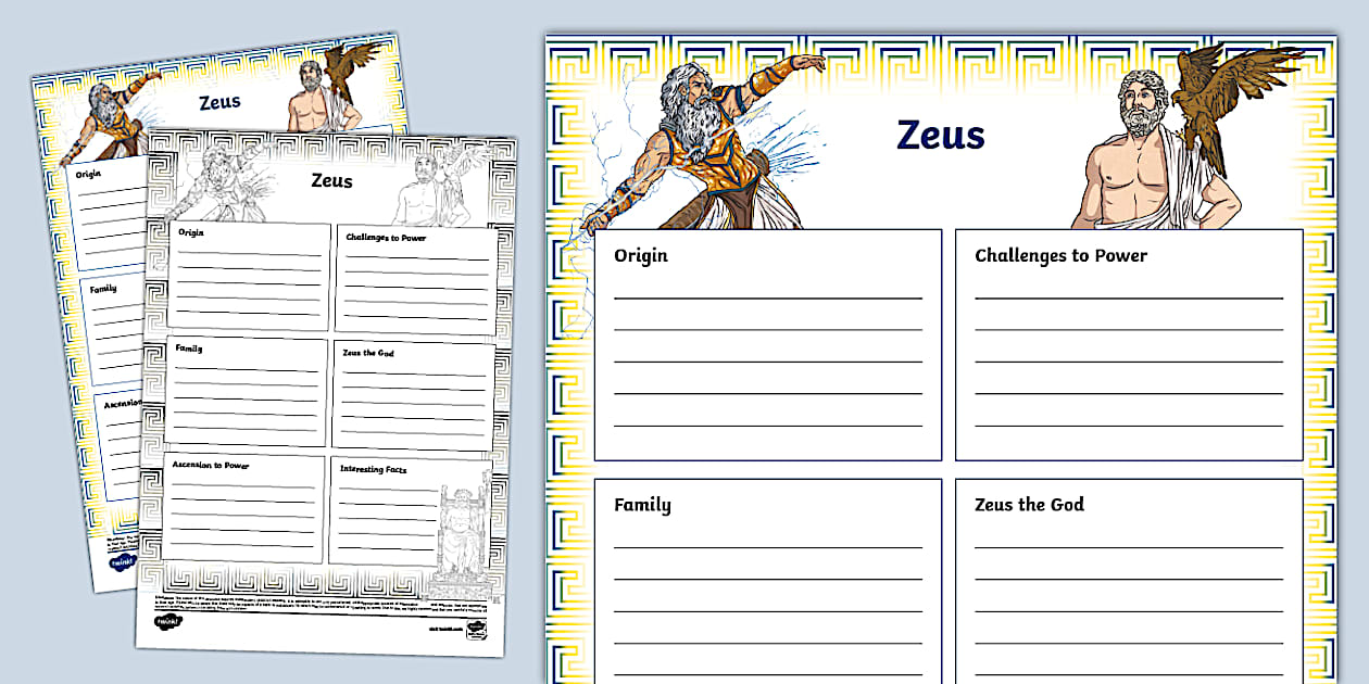 Zeus Fact File Template (teacher made) - Twinkl