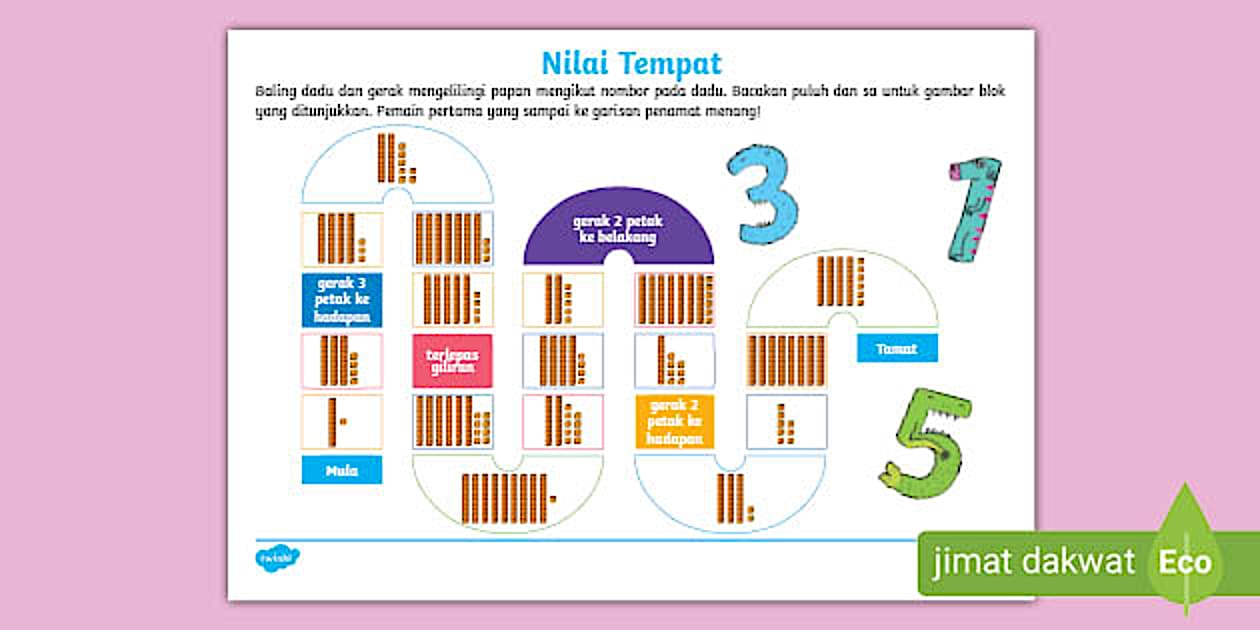 Permainan Berpapan Nilai Tempat Matematik Tahun 1 - Twinkl