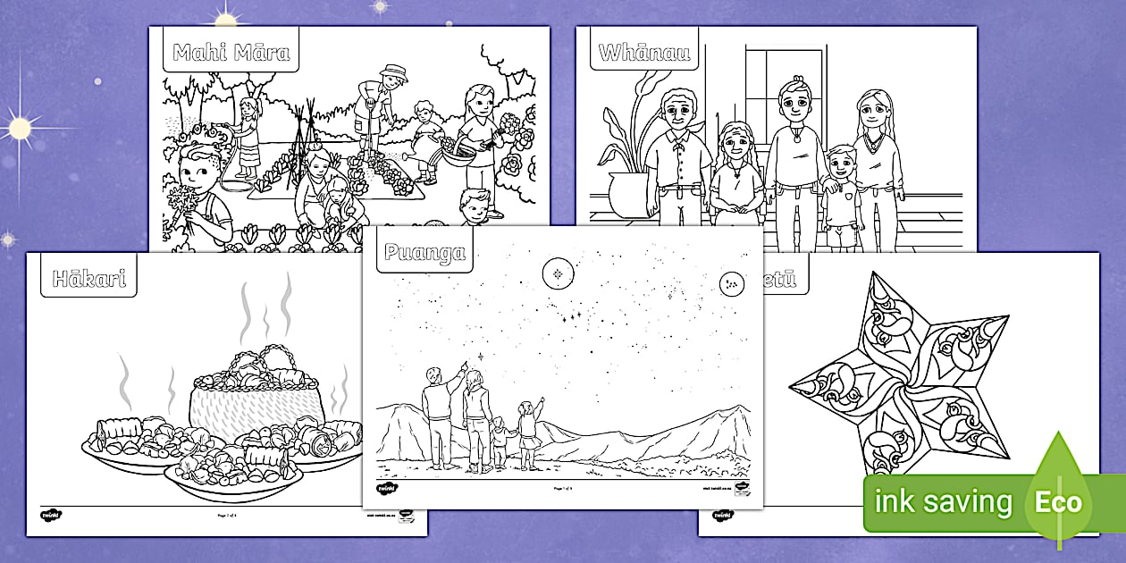 Puanga Colouring Sheets and the traditions observed in NZ