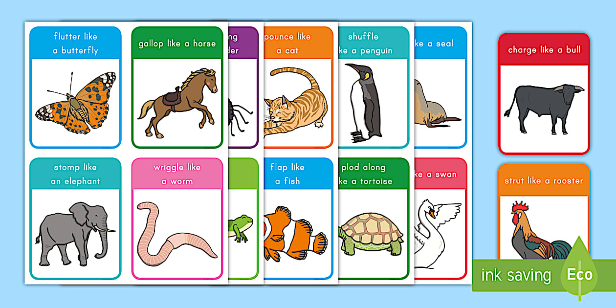 Animal Movement Cards | Kindergarten Resource | Twinkl USA