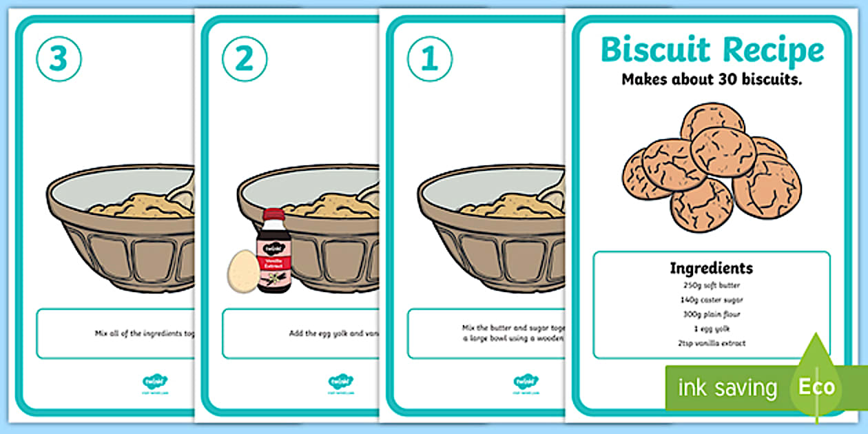Biscuit Recipe Sheets (Teacher-Made) - Twinkl