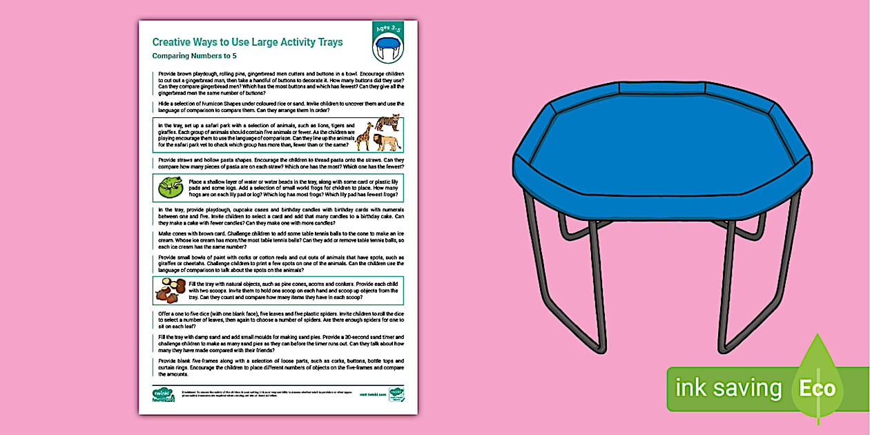 👉 EYFS Ages 3-5 Large Activity Trays: Comparing Numbers to 5