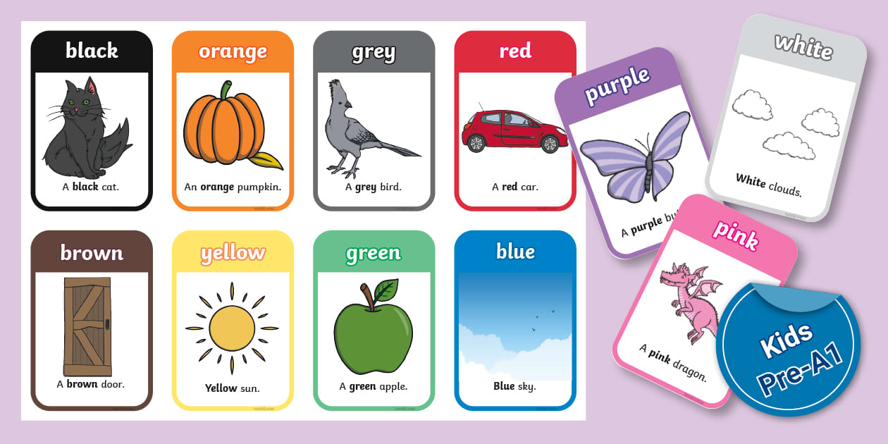 ESL English for Beginners Colours Flashcards [Kids, Pre-A1]