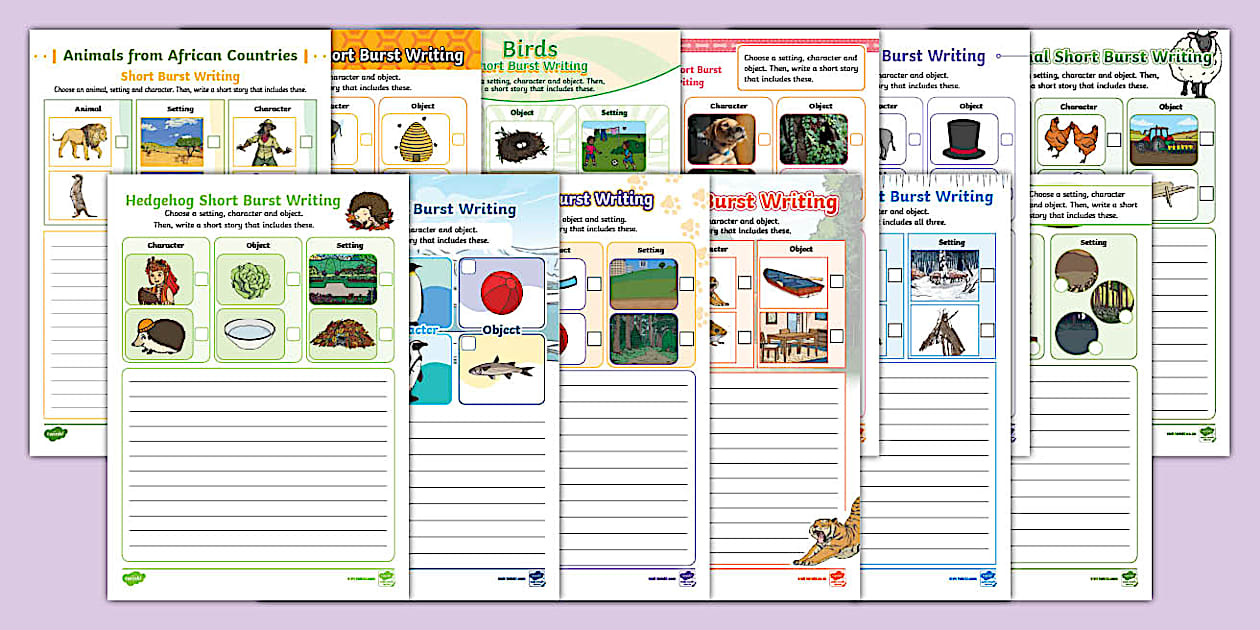 Animal Short Burst Writing Pack (teacher made) - Twinkl