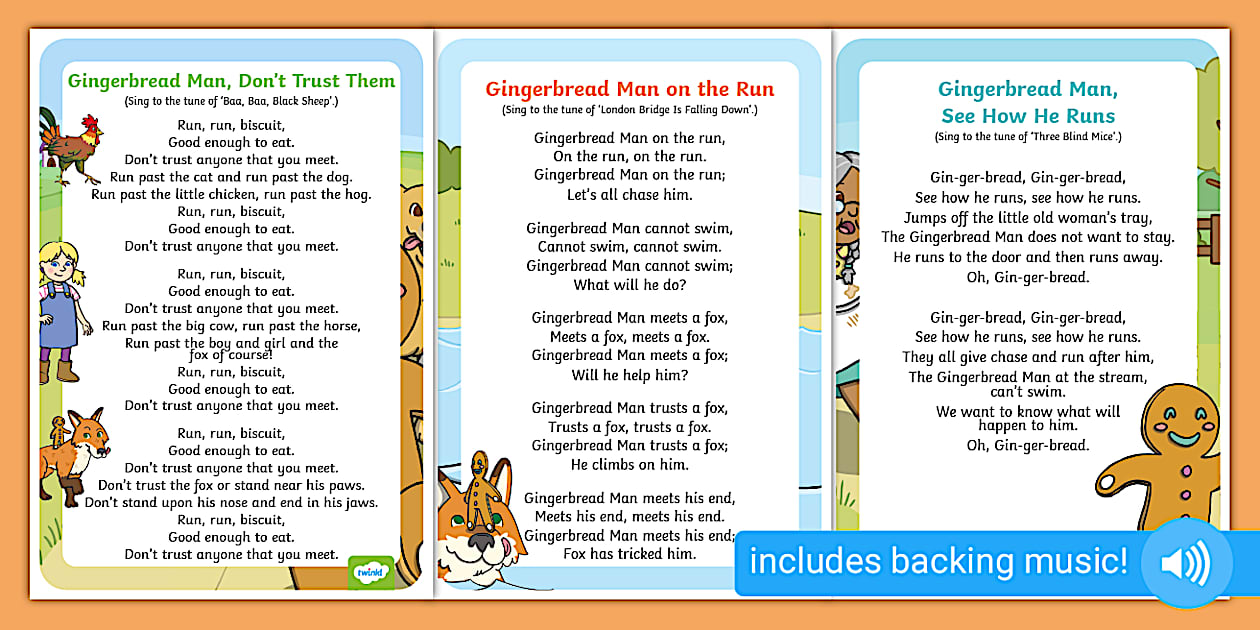 The Gingerbread Man Song for Kids | Resource Pack | Twinkl