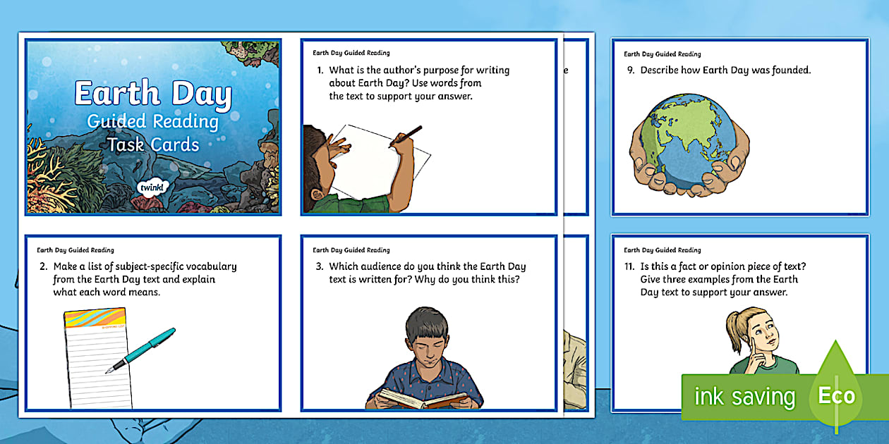 Earth Day Guided Reading Challenge Cards (teacher made)