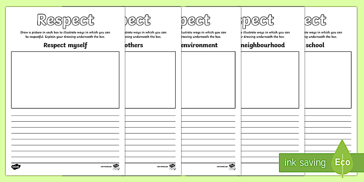 Editable Respect Drawing And Writing Frames - Twinkl