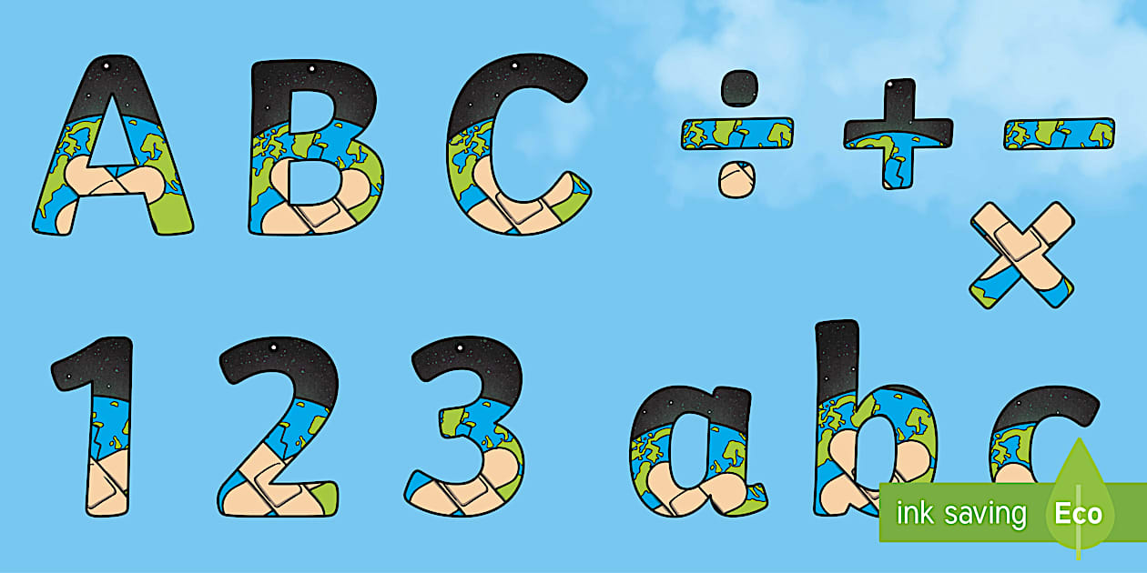 Heal the Earth Letters and Numbers Cutouts | Twinkl USA