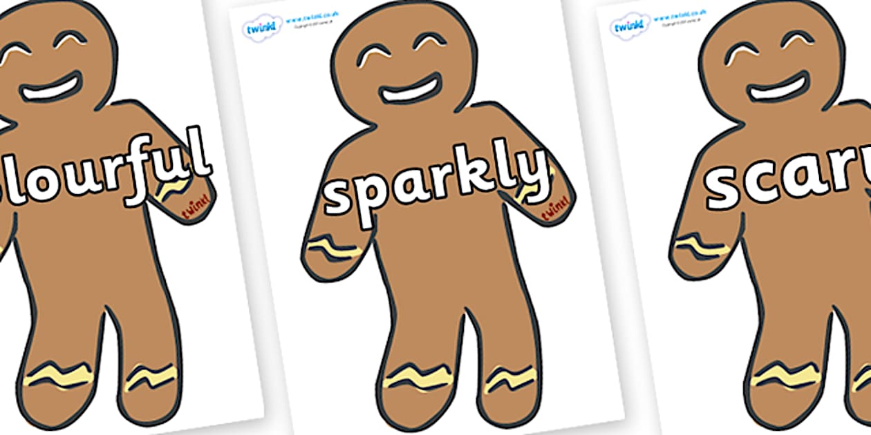 Wow Words on Gingerbread Men (Teacher-Made) - Twinkl