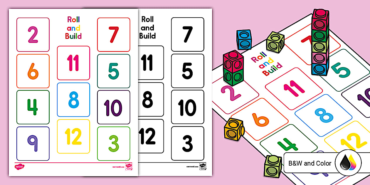 Roll and Build Math Activity (Teacher-Made) - Twinkl