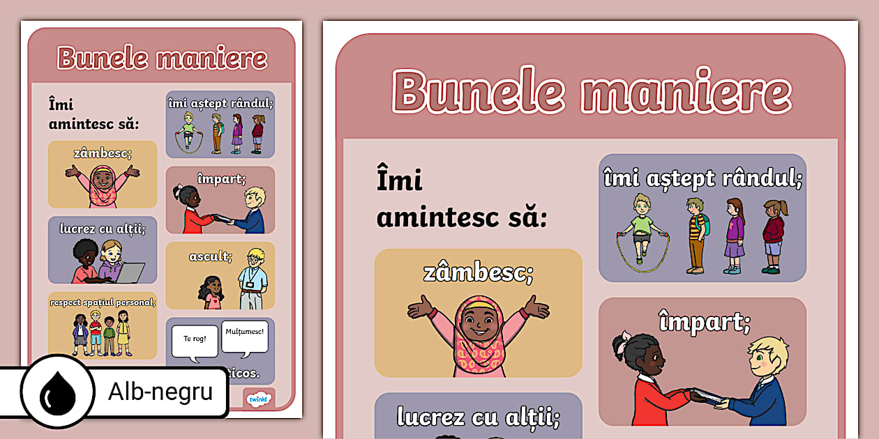 Bunele maniere – Planșă (teacher made) - Twinkl