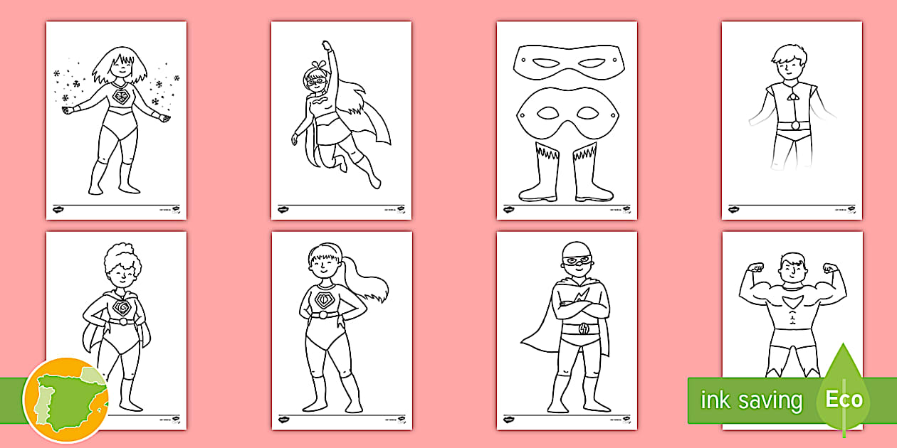 Hojas de colorear: Los superhéroes - Twinkl