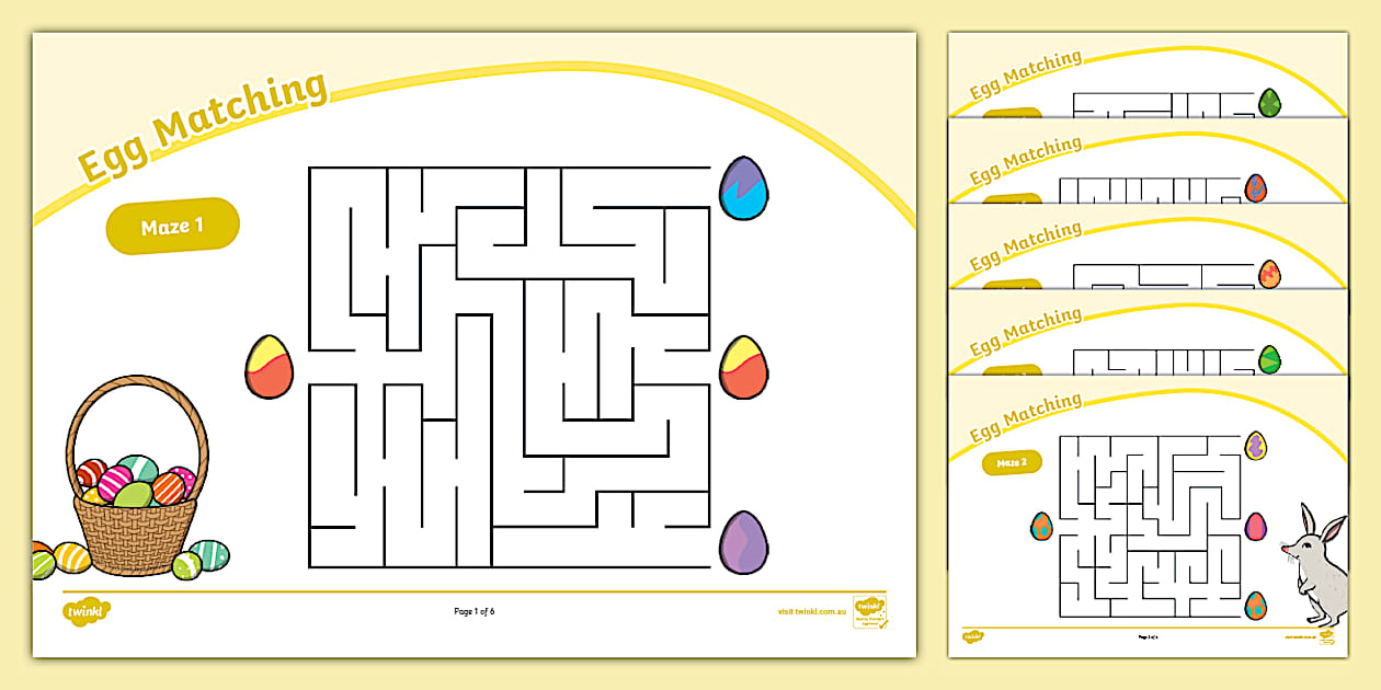Egg Matching Maze (Teacher-Made) - Twinkl