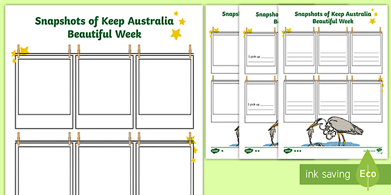 Snapshots of Keep Australia Beautiful Week Worksheets