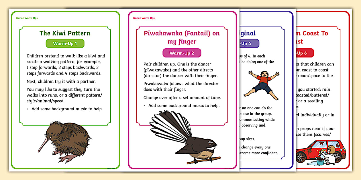 Level 1 and 2 NZ Dance Warm-Ups (teacher made) - Twinkl