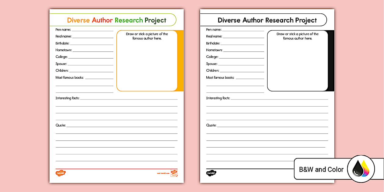 Second Grade Diverse Author Research Project (teacher made)