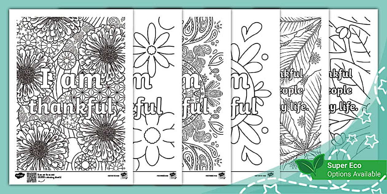 My First Words of Gratitude Mindfulness Colouring Pages