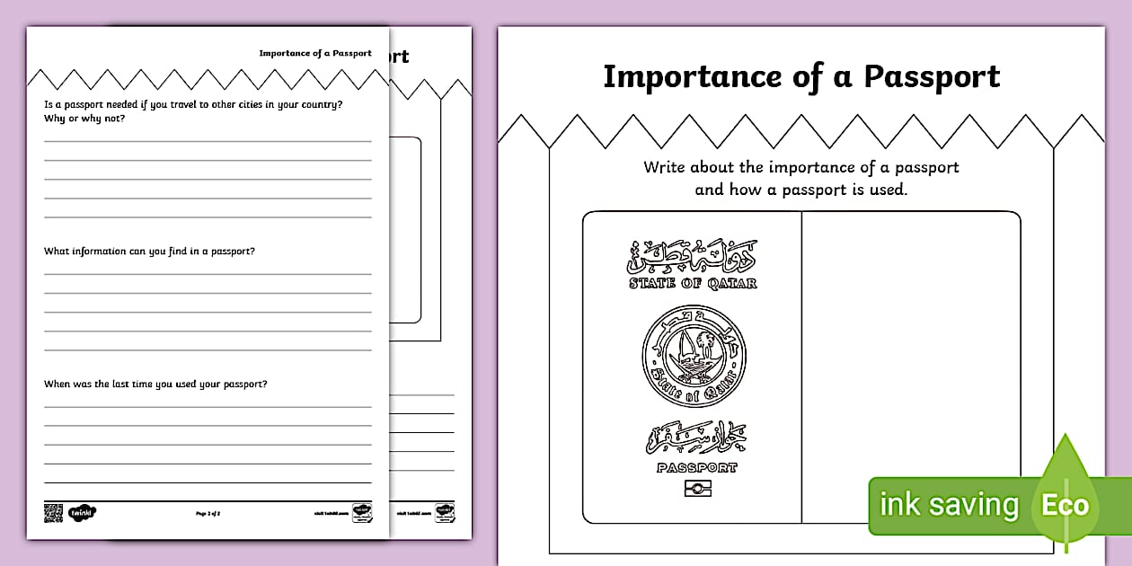 Importance of a Passport Worksheet (teacher made) - Twinkl