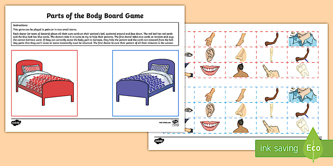 Parts of the Body Board Game German (Teacher-Made) - Twinkl
