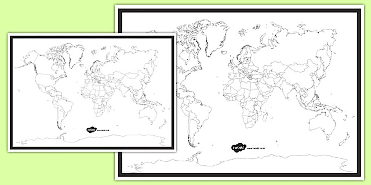 Blank World Map Worksheet PDF | Printable | Geography