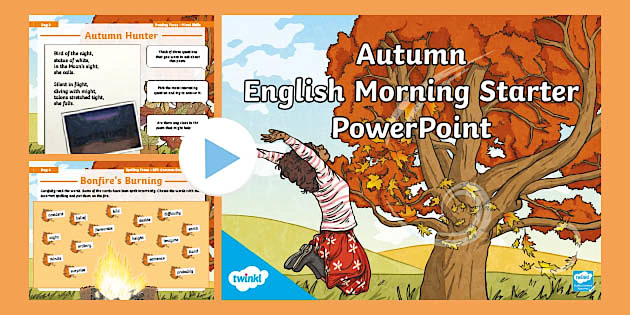 Year 3 English Autumn Morning Starter PowerPoint
