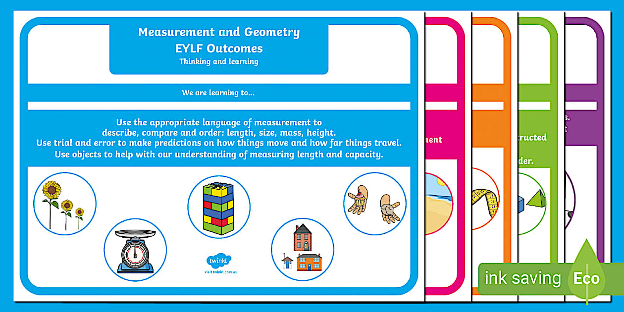 EYLF Measurement and Geometry WALT Display Posters - Twinkl