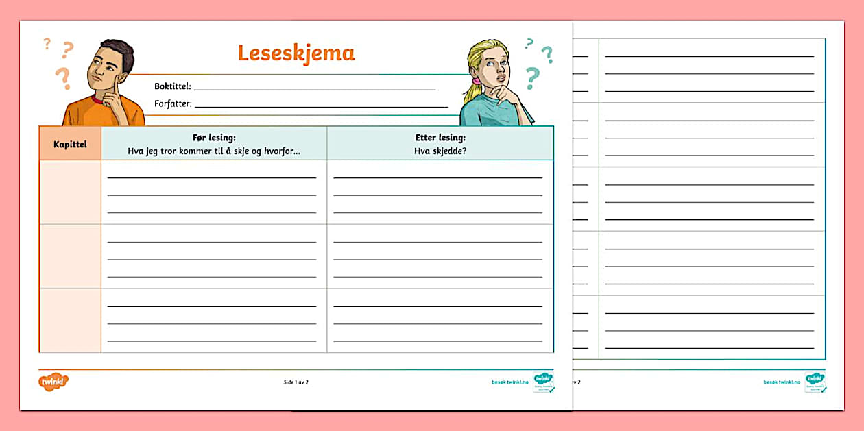 Hva kommer til å skje? | Leseskjema