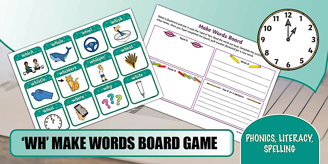 'wh' Make Words Board Game