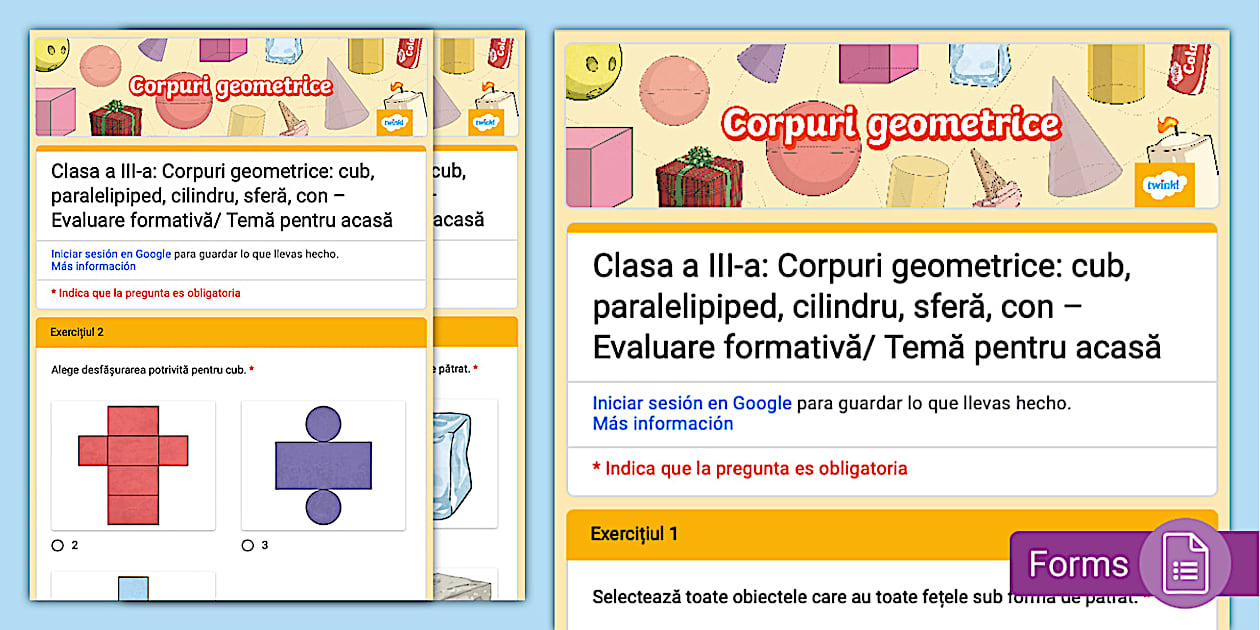 Clasa 3 Corpuri geometrice Evaluare formativă Temă de casă