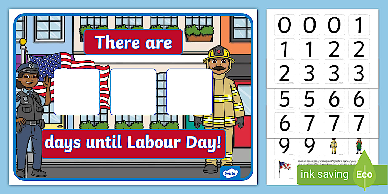 Labor Day Countdown Display Poster (teacher made) - Twinkl