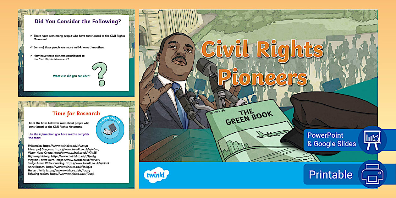 Eighth Grade Civil Rights Pioneers PowerPoint & Google Slides