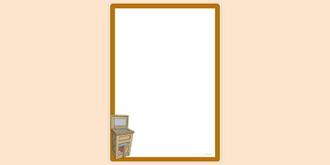 Simple Blank Old Fashioned Fridge Page Border | Twinkl