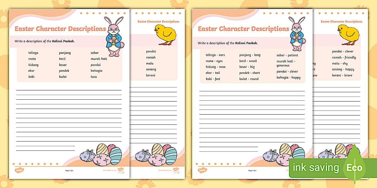 Easter Character Descriptions - Indonesian