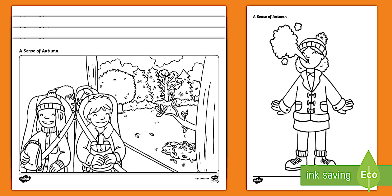 A Sense of Autumn Colouring Pages (teacher made) - Twinkl