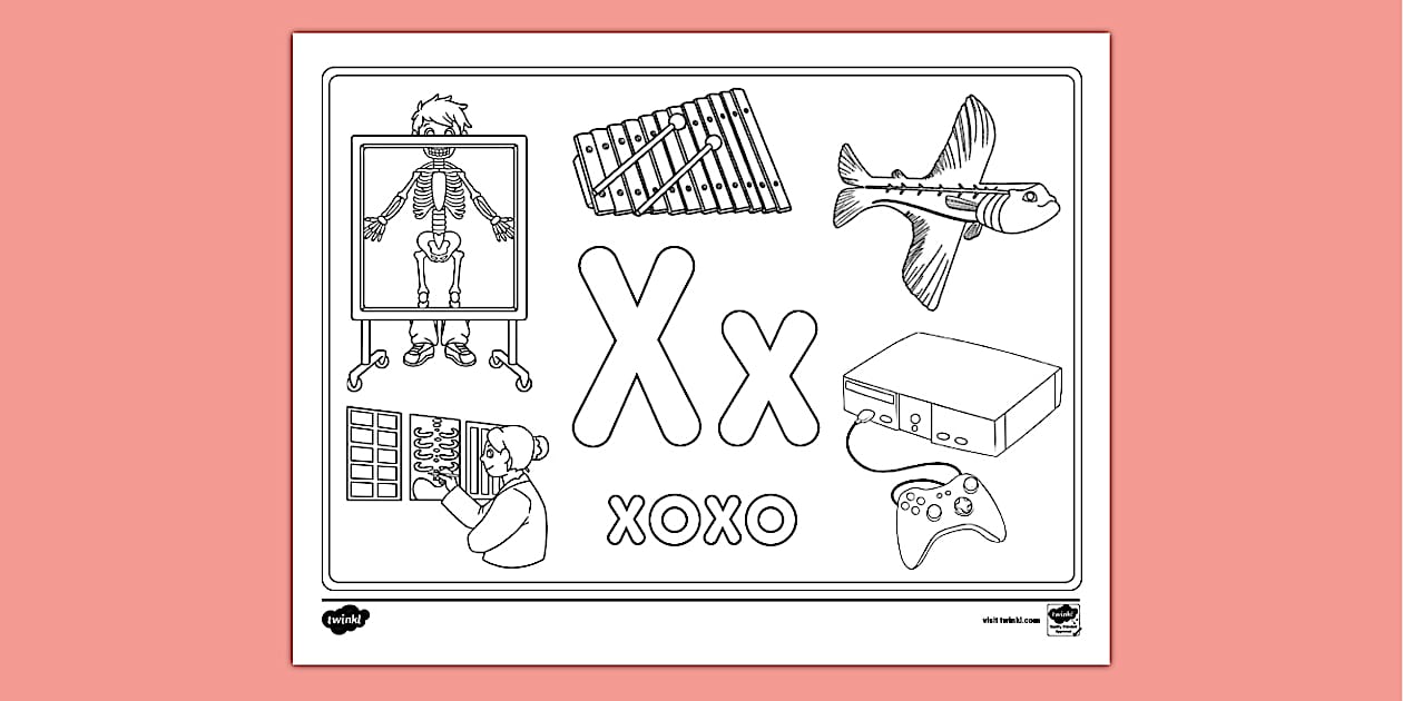 Letter X Coloring Page for PreK-K (teacher made) - Twinkl