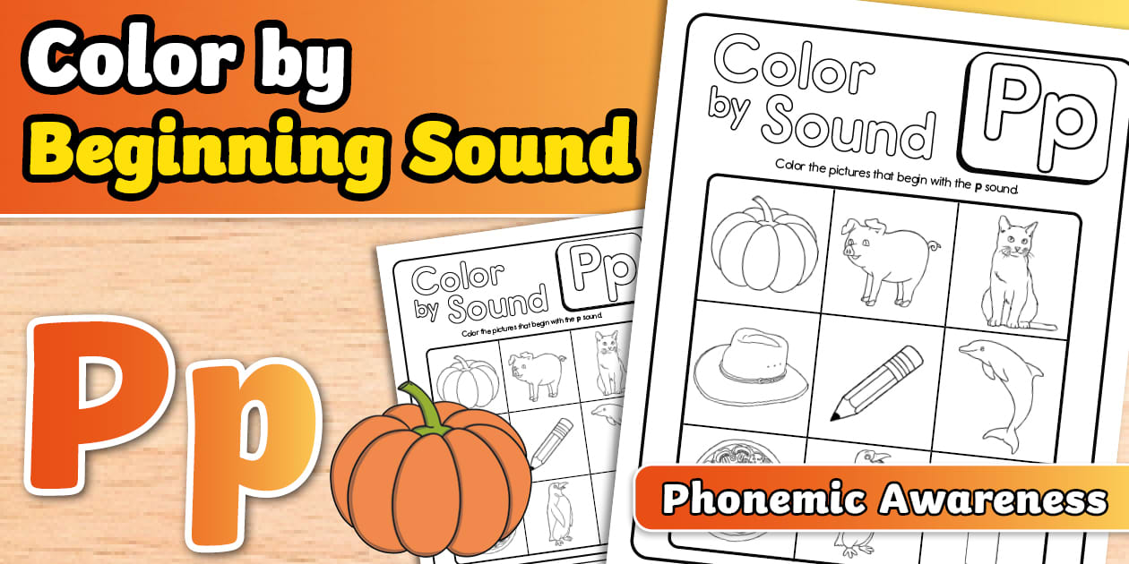 Color by Beginning Sound: Letter p Worksheet - Twinkl